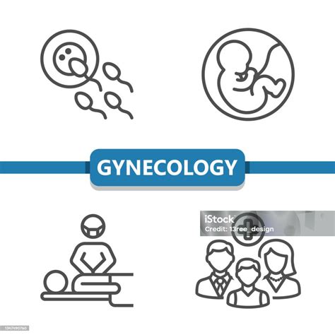 Ilustración De Iconos De Ginecología Y Más Vectores Libres De Derechos