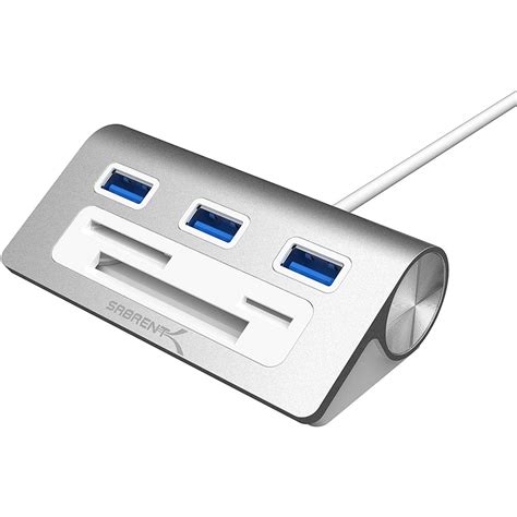 Sabrent Premium 3 Port Aluminum Usb 3 0 Hub With Multi In 1 Card Reader