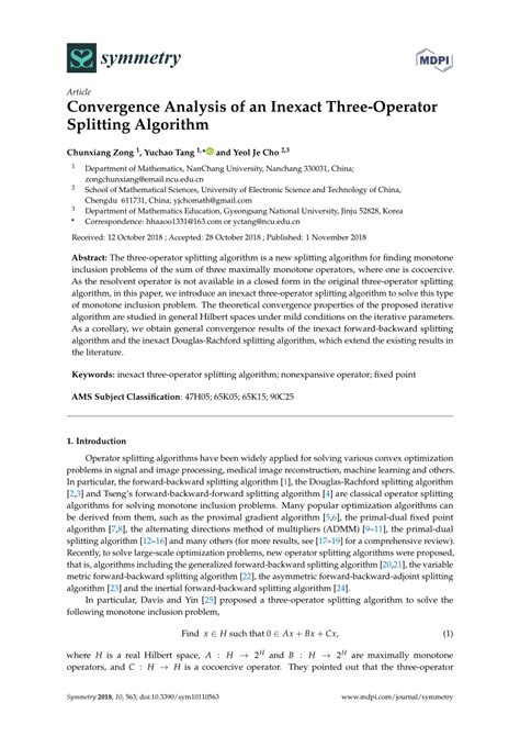 pdf convergence analysis of an inexact three operator splitting algorithm