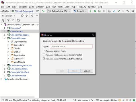 renaming projects the easy way new refactoring in rider 2018 3 the