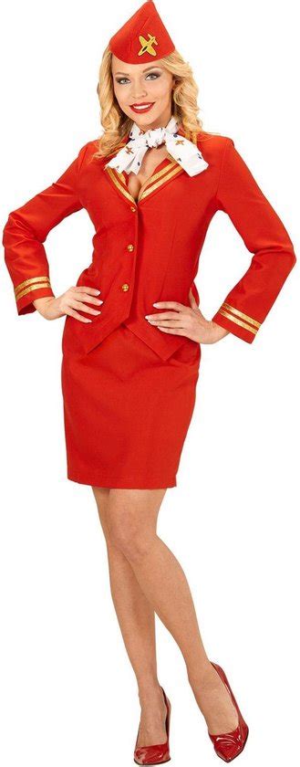 Widmann Stewardess Kostuum Flying Red Stewardess Vrouw Rood