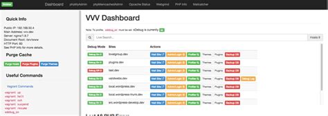 vvv dashboard for varying vagrant vagrants validwebs web