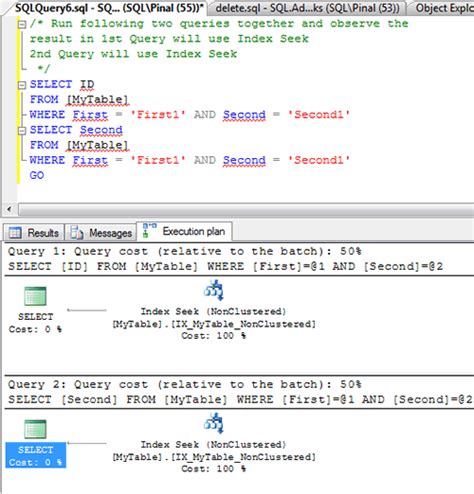 sql server my observation effect of clustered index