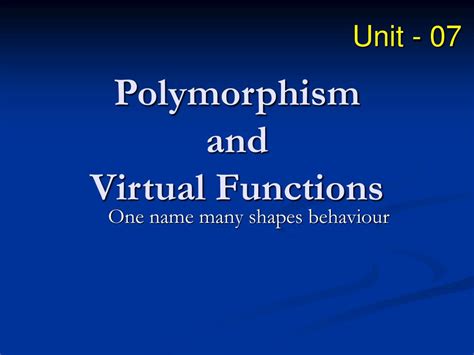 ppt polymorphism and virtual functions powerpoint presentation free