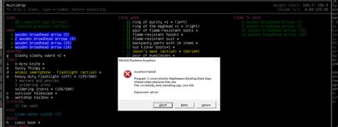 nested containers dropping items crash mingw runtime assertion