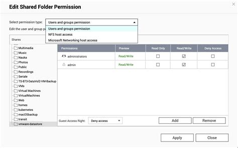 configure qnap nfs as vmware esxi dastastore