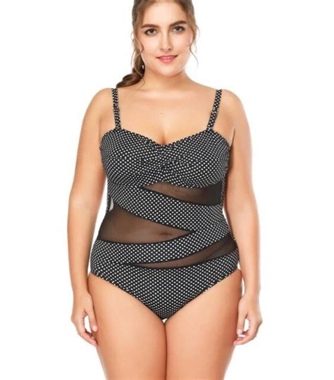 Sexy Mesh Plus Size Swimwear Women One Piece Swimsuit 2019 New Bather