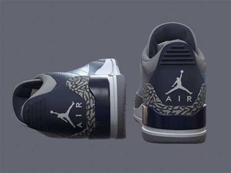 3d Model Air Jordan 3 Retro Sneakers 3 Vr Ar Low Poly Cgtrader