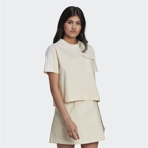 Polera Adicolor Classics Poplin Back Holgada Beige Adidas Adidas Chile