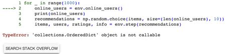 typeerror collections ordereddict object is not callable · issue