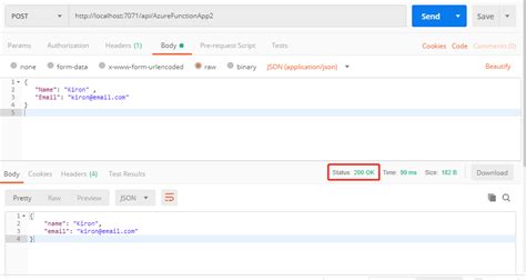 c how to pass parameters by post to azure functions 2