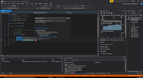 null reference exception object reference not set to an