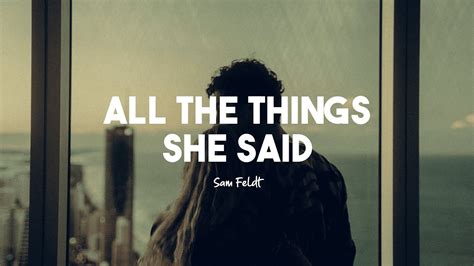 Sam Feldt All The Things She Said Lyrics Youtube