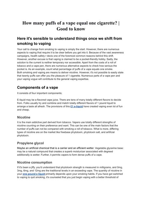 Ppt How Many Puffs Of A Vape Equal One Cigarette Powerpoint