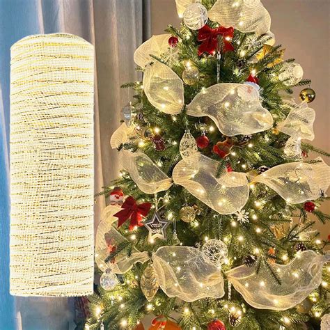 How To Decorate Tree With Wide Mesh Ribbon Shelly Lighting