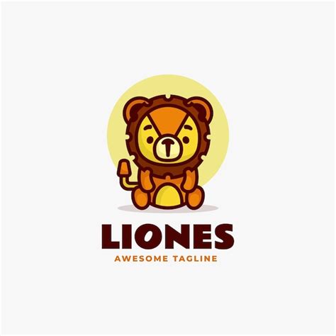 Ilustração De Logotipo Vetorial Leão Mascote Estilo De Desenho Animado