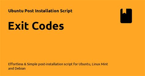 exit codes ubuntu post installation script