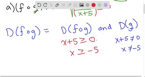 Solved Given Functions F And G Find A F ∘g X And Its Domain And