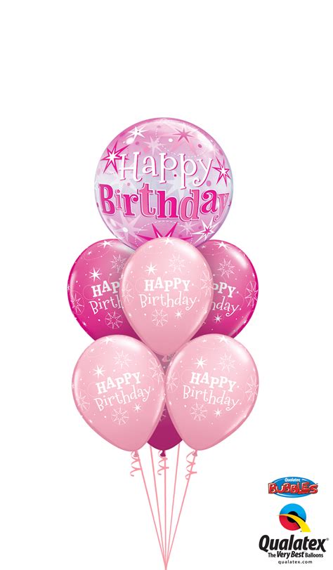 Fab Pink Birthday Bubble Balloon Birthday Balloon Bouquet Party