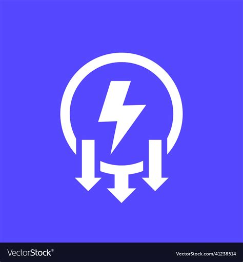 Power Consumption Decrease Icon Electricity Sign Vector Image