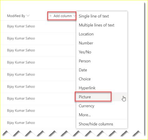 how to add thumbnail column in sharepoint document library