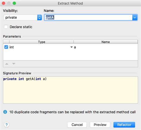 extract method intellij idea
