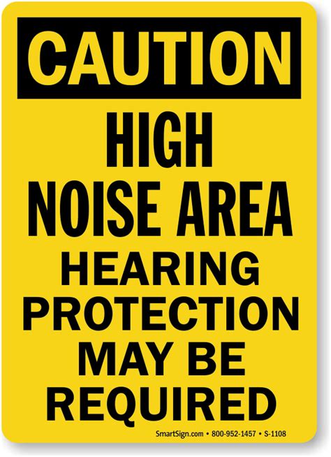 High Noise Area Hearing Protection May Be Required Sign