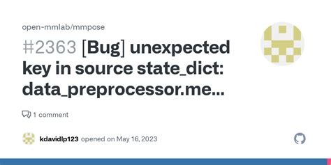 [bug] unexpected key in source state dict data preprocessor mean data