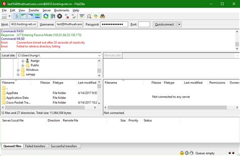 fix lỗi failed to retrieve directory listing trên filezilla bản 3 xx