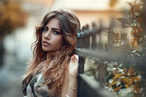 Wallpaper Face Women Outdoors Model Depth Of Field Long Hair