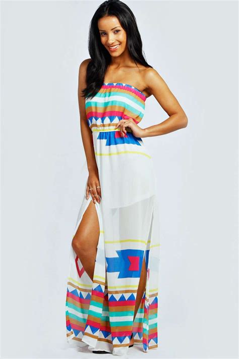 Tash Aztec Bandeau Woven Maxi Dress Maxi Dress Evening Maxi Dress