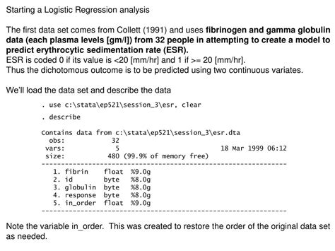 ppt logistic regression using stata powerpoint