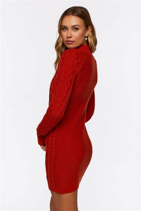 Cable Knit Mini Sweater Dress