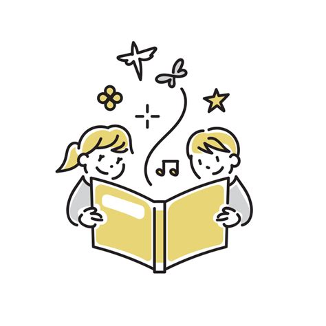 本を読む男の子と女の子のイラスト Loose Drawing 無料で商用利用可なフリーイラスト