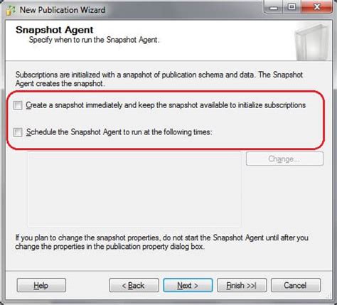 initialize sql server replication using a database backup