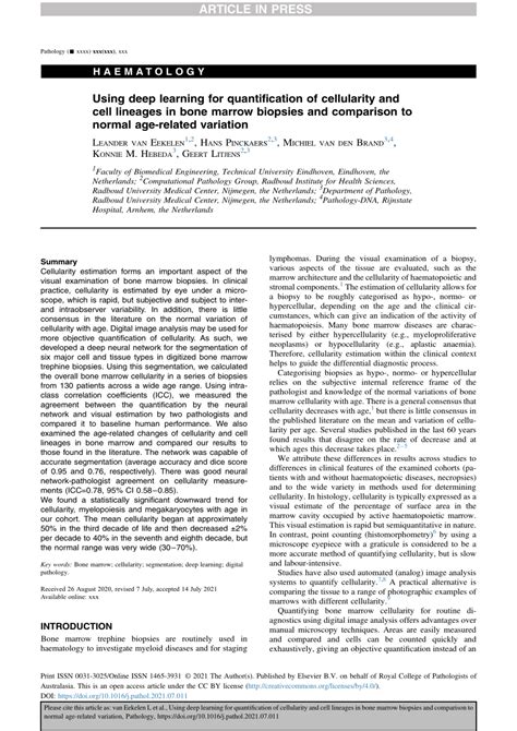Pdf Using Deep Learning For Quantification Of Cellularity And Cell