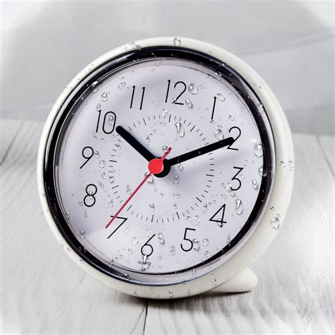 Jibang Bathroom Wall Clock Waterproof Suction Cup Silent