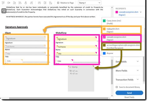 assign form fields to recipients