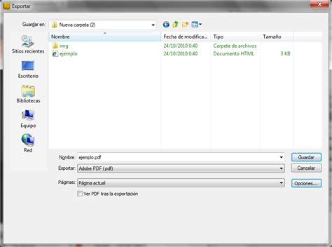 adobe firework guardar una pÁgina como htm pdf o css
