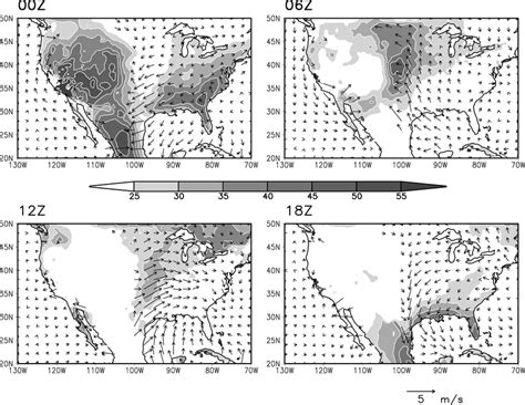 The Diurnal Component Of Observed Precipitation And Low Level Wind From