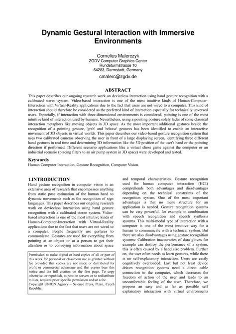 pdf dynamic gestural interaction with immersive environments