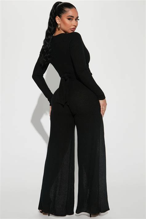 Morgan Ribbed Jumpsuit Black Fashion Nova Jumpsuits Fashion Nova