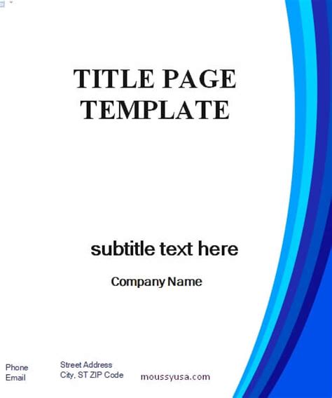 10 printable title page templates ideas mous syusa