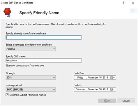self signed certificate generation — jexus manager 1 0