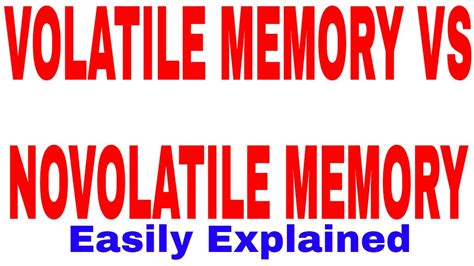 volatile memory vs non volatile memory difference between volatile and