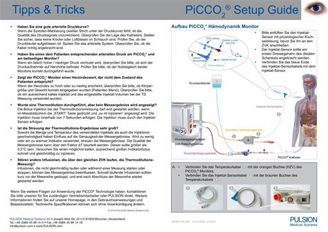 Picco2 Short Setup Guide Pulsion Medical Systems Se