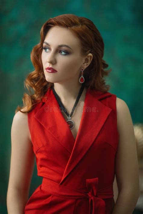 Beautiful Effectual Red Haired Girl Red Hair Fashion Girl Portrait