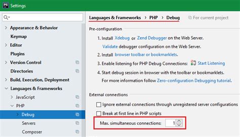 php phpstorm zero config debugger freezes page when turned on stack