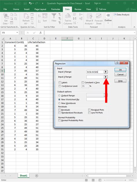 quadratic regression in excel dr matt c howard