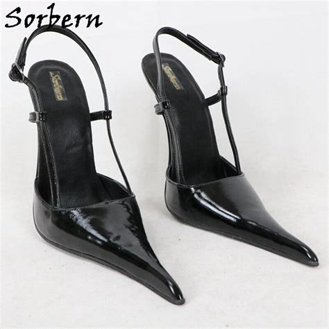 Sorbern 16cm Metal High Heel Women Pumps Slingback Long Pointy Toes